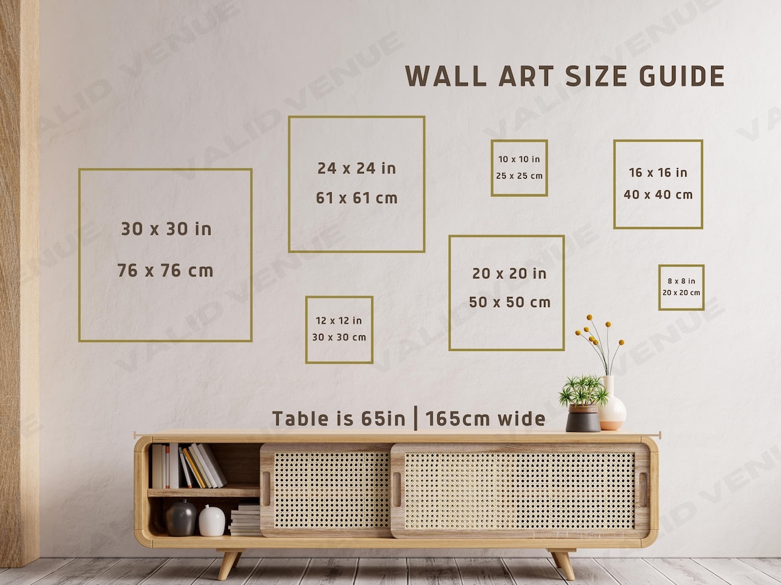 Square Wall Art Size Guide, Frame Size Guide, Print Size Guide, Wall ...
