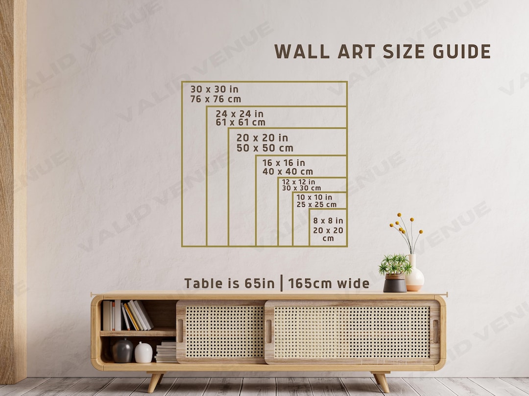 Square Wall Art Size Guide, Frame Size Guide, Print Size Guide, Wall ...