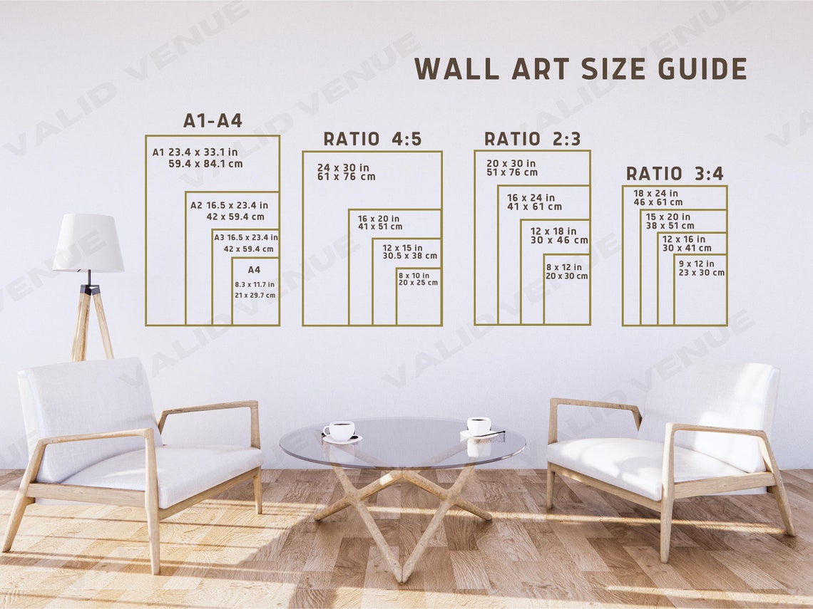 Wall Art Size Guide Frame Size Guide Print Size Guide Wall - Etsy