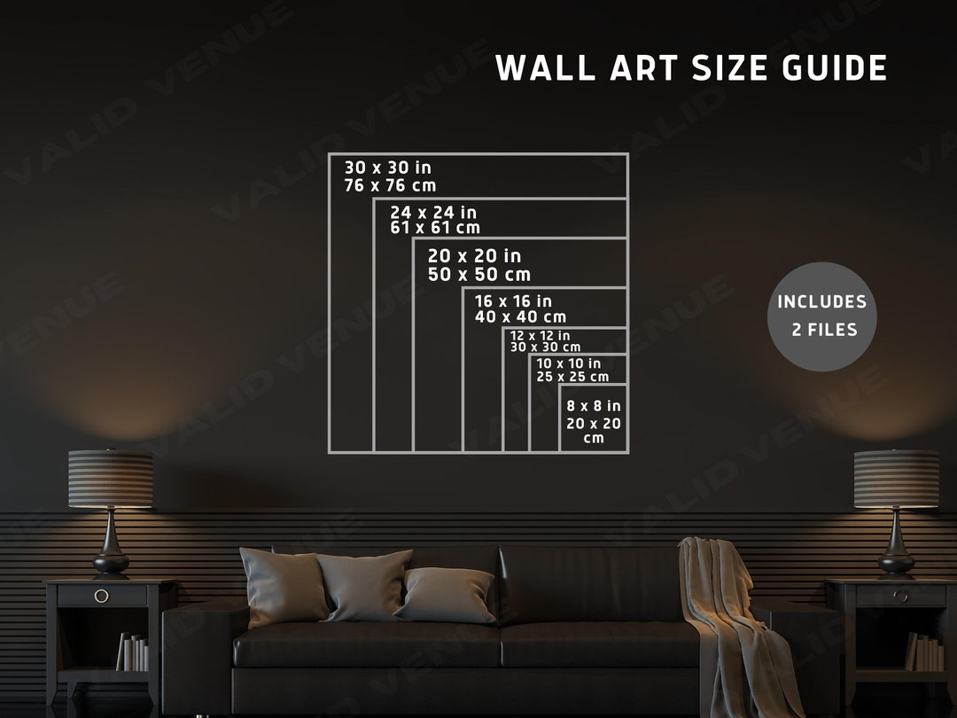 Square Wall Art Size Guide, Frame Size Guide, Print Size Guide, Wall ...