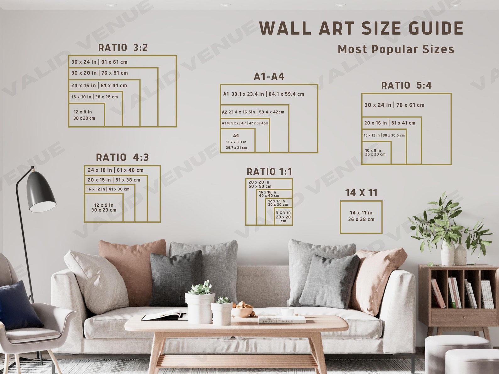 Wall Art Size Guide Frame Size Guide Print Size Guide Wall Display
