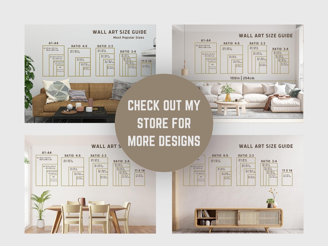Wall Art Size Guide, Frame Size Guide, Print Size Guide, Wall Display ...