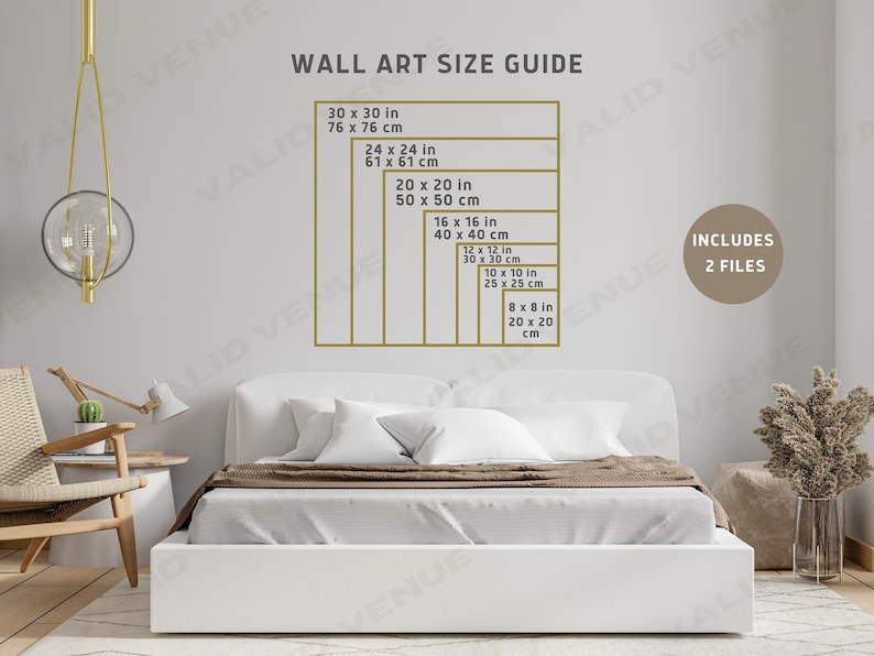 Square Wall Art Size Guide, Frame Size Guide, Print Size Guide, Wall ...