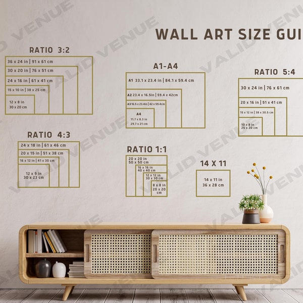 Square Wall Art Size Guide, Frame Size Guide, Print Size Guide, Wall ...