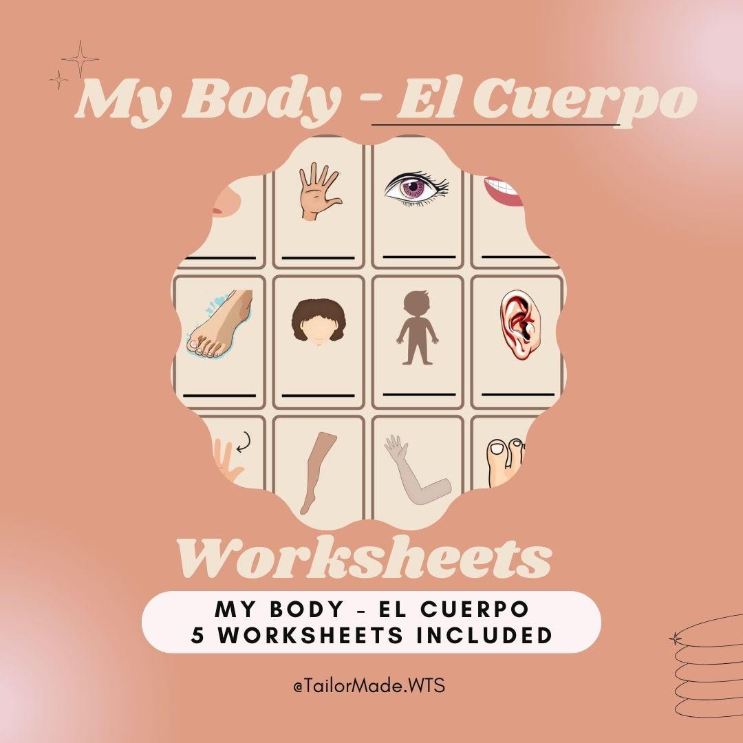 Spanish Vocabulary Worksheets | Body Parts | El Cuerpo Activities ...