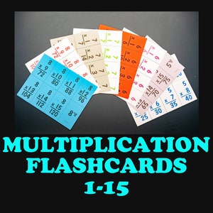Multiplication Flash Cards 1 15 Instant Download Blank Front/answers on ...