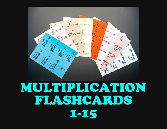 Multiplication Flash Cards 1 15 Instant Download Blank - Etsy