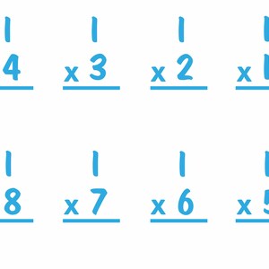Multiplication Flash Cards 1 - 15 - Instant Download - Blank Front ...