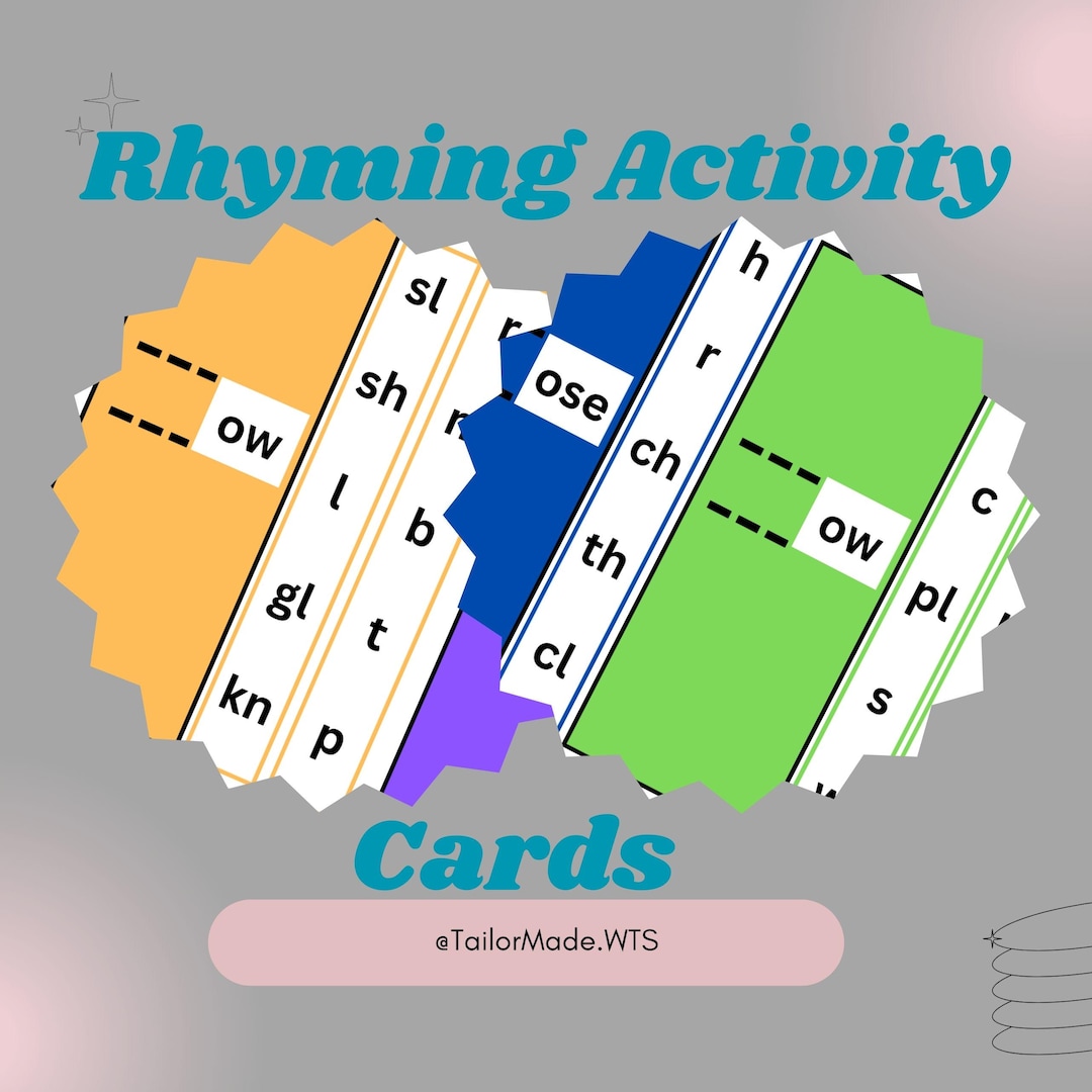 Rhyming Activity Cards for Beginner Readers | Fun Early Literacy Games ...