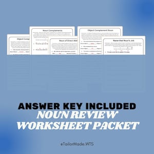 Comprehensive Noun Worksheet & Review Packet | Grammar Curriculum ...