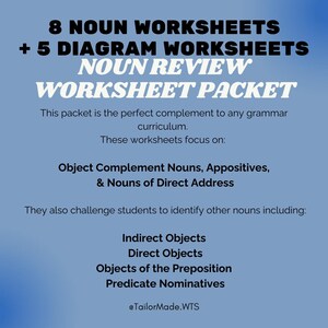 Comprehensive Noun Worksheet & Review Packet | Grammar Curriculum ...