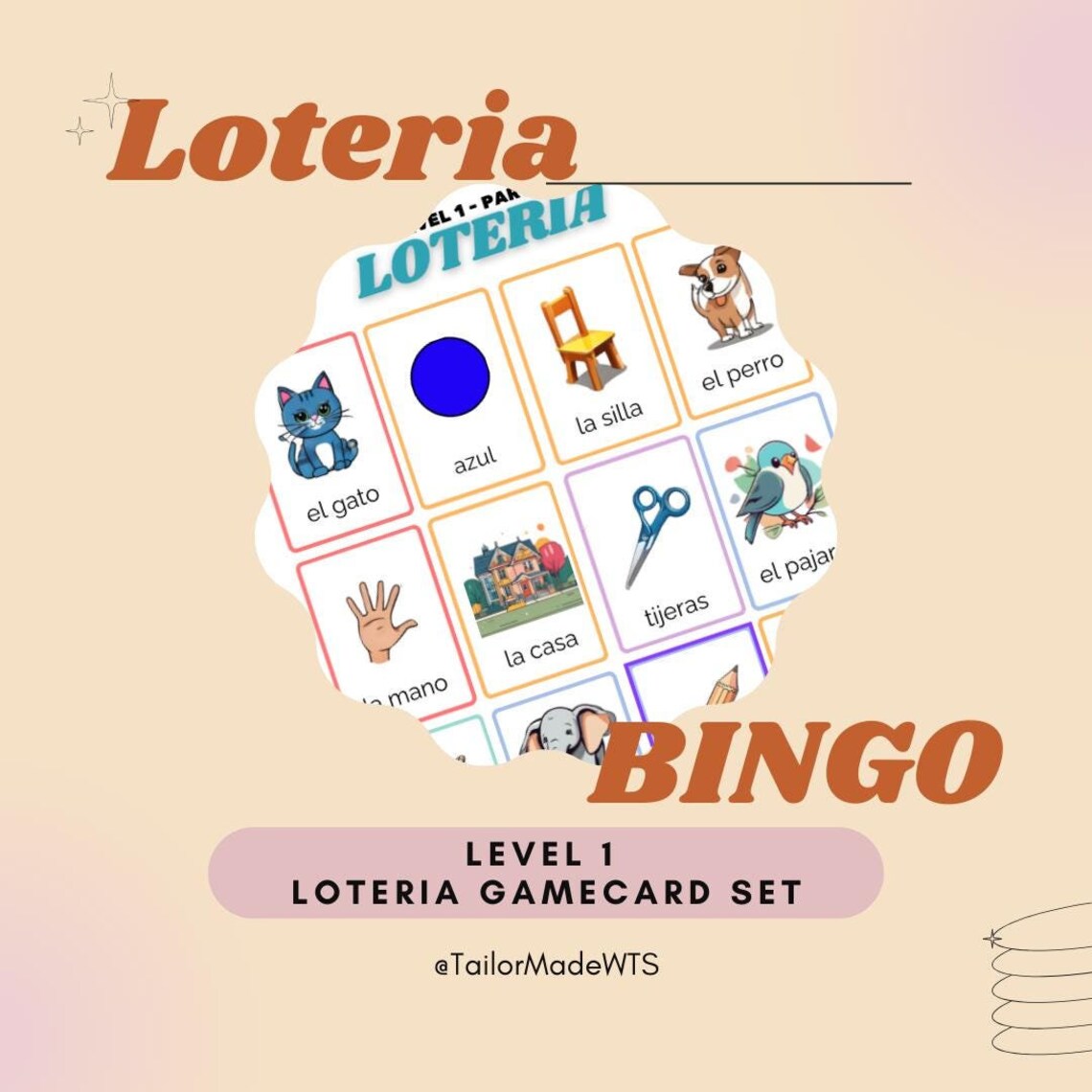 Spanish Vocabulary Loteria - Spanish Bingo - Spanish Learning Game ...