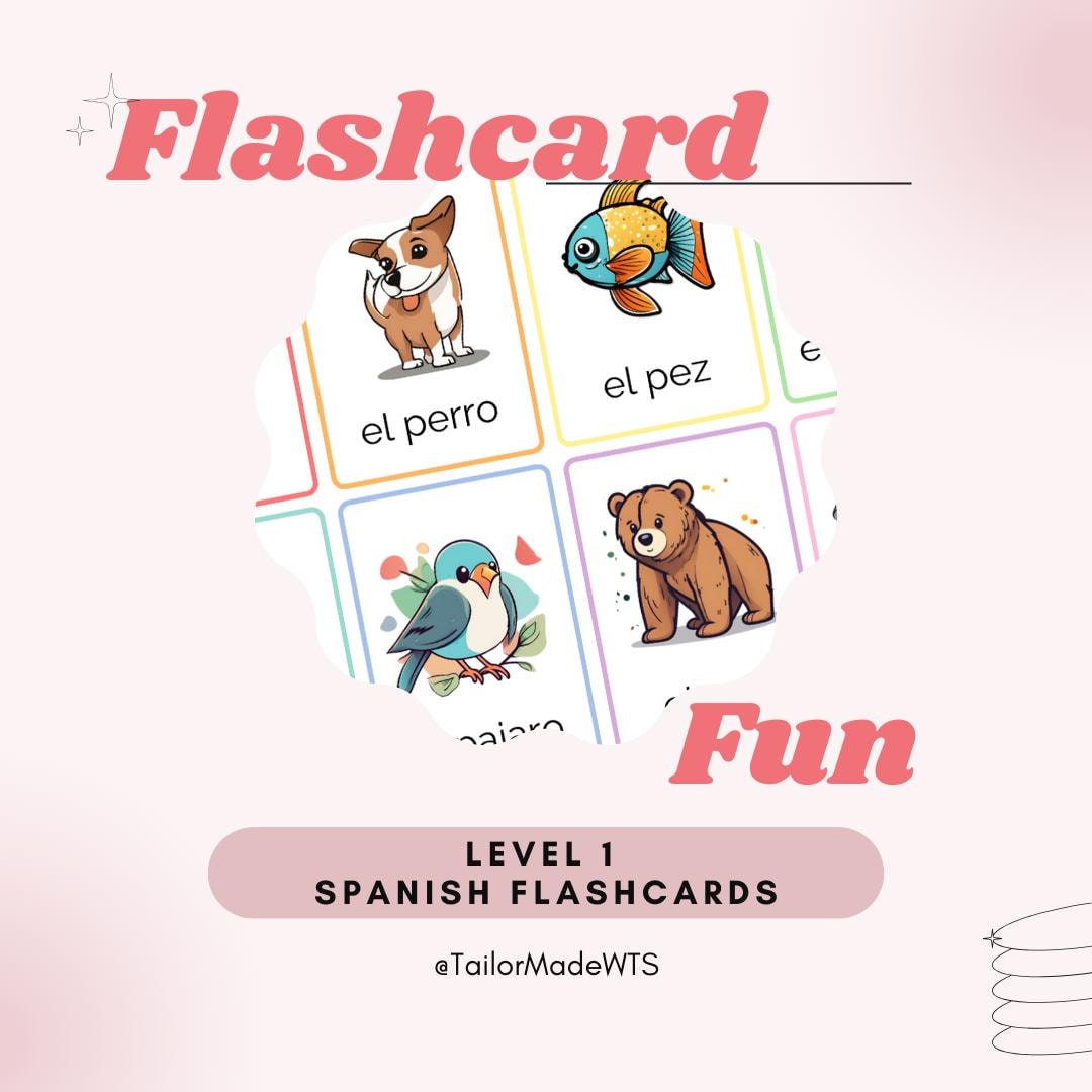 Spanish Flashcards - Level 1 Beginner Spanish Flashcards - 68 ...