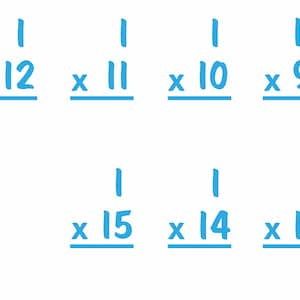Multiplication Flash Cards 1 - 15 - Instant Download - Blank Front ...
