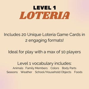 Spanish Vocabulary Loteria - Spanish Bingo - Spanish Learning Game ...