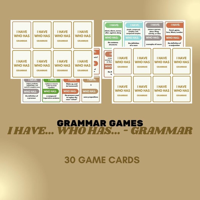 I Have, Who Has? Grammar Game | Fun Grammar Activity for Kids ...