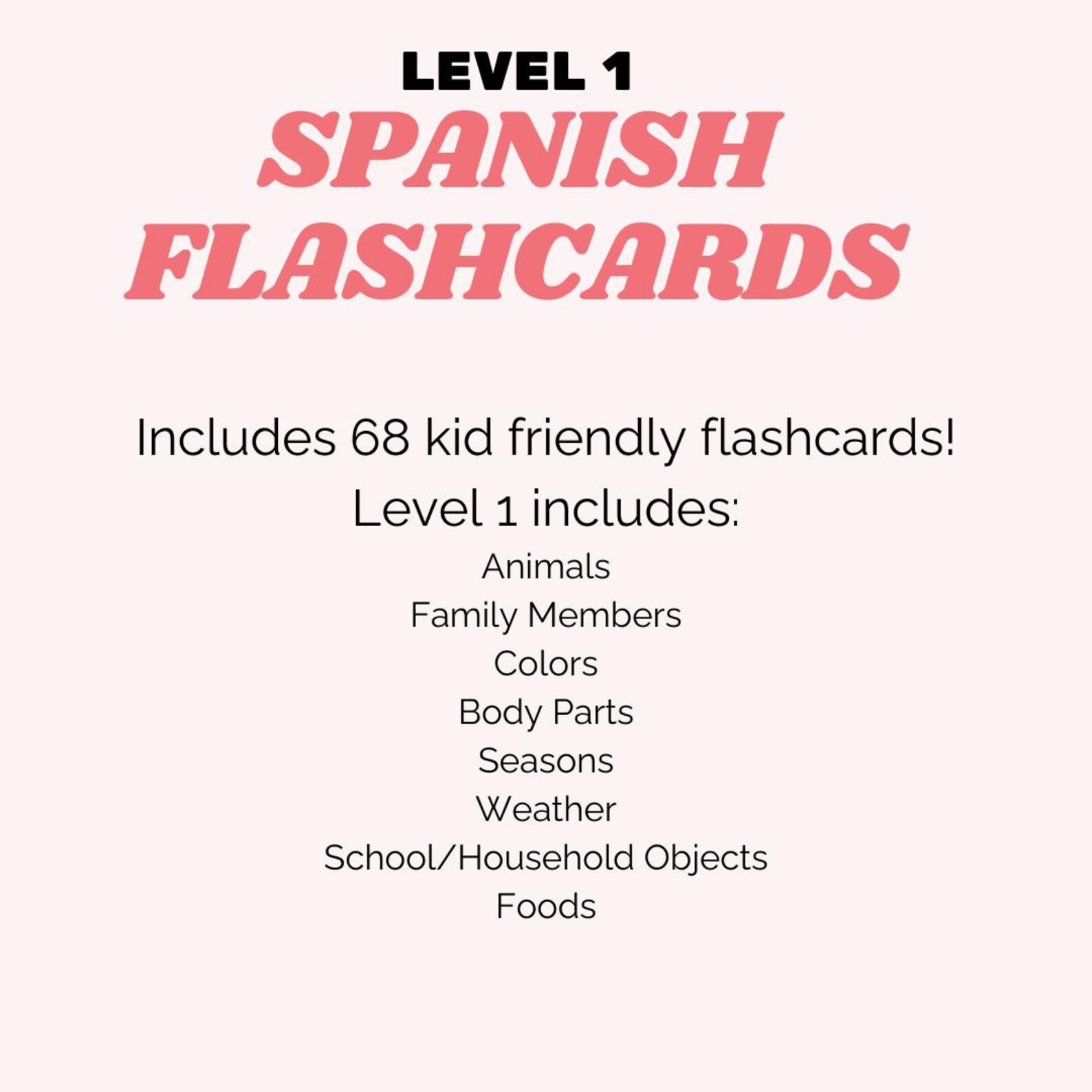 Spanish Flashcards - Level 1 Beginner Spanish Flashcards - 68 ...
