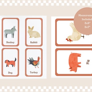 12 Printable Farm Animal Flash Cards, Instant Digital Download, Animal ...