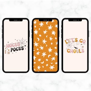 Retro Fall Spooky iPhone Wallpapers, Bundle of 6, Instant Digital ...