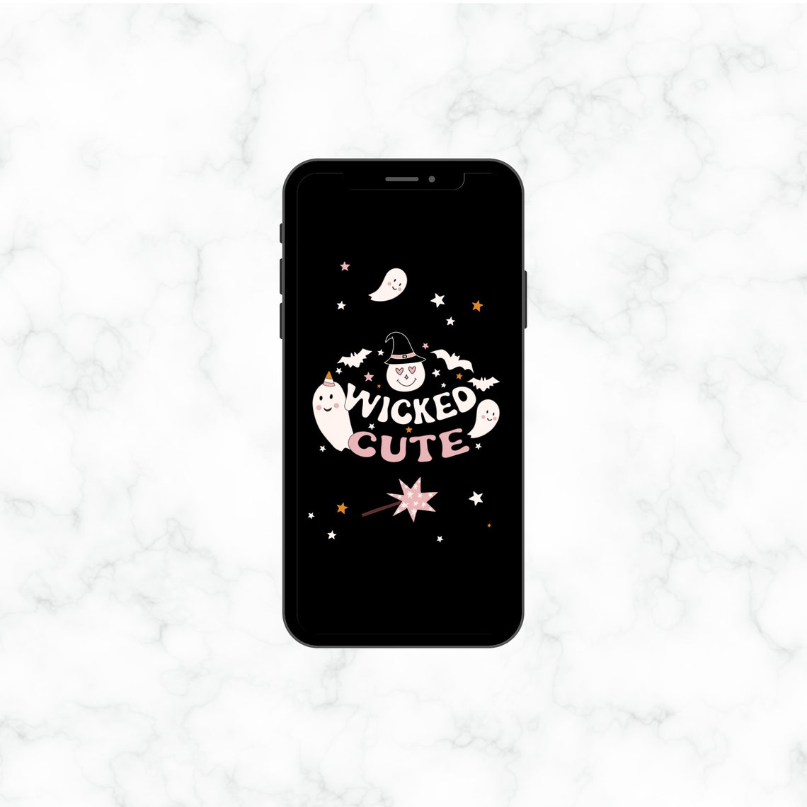Retro Fall Spooky iPhone Wallpapers, Bundle of 6, Instant Digital ...