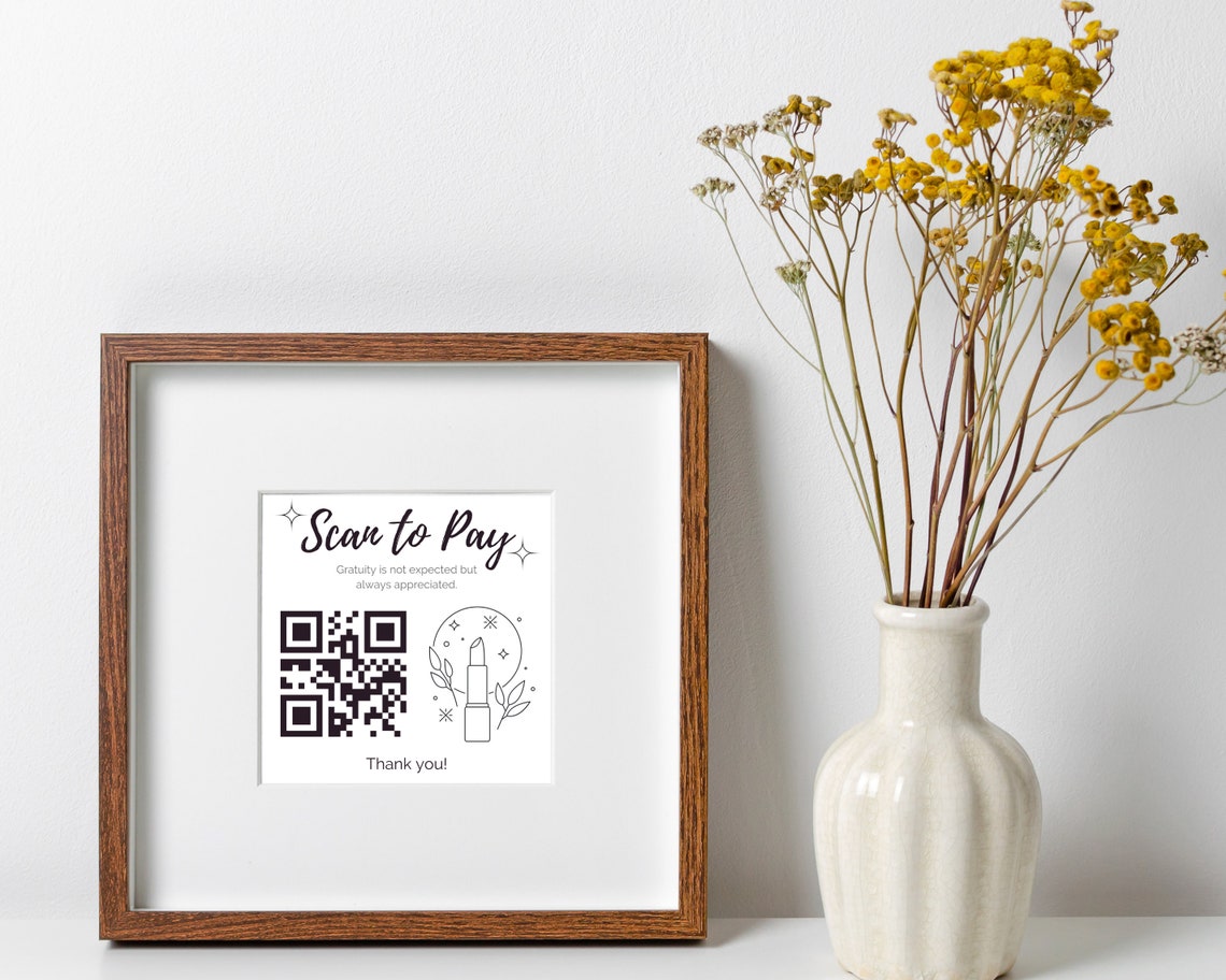 Makeup Artist QR Code Scan Sign, Payment Sign, Pro MUA, Editable Canva ...