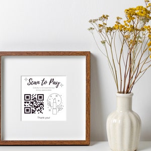 Makeup Artist QR Code Scan Sign, Payment Sign, Pro MUA, Editable Canva ...