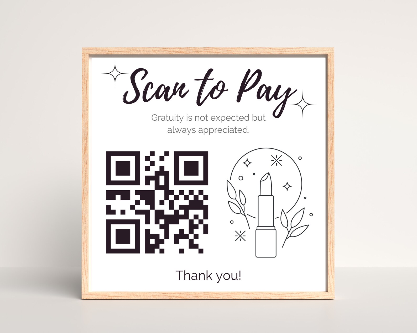 Makeup Artist QR Code Scan Sign, Payment Sign, Pro MUA, Editable Canva ...