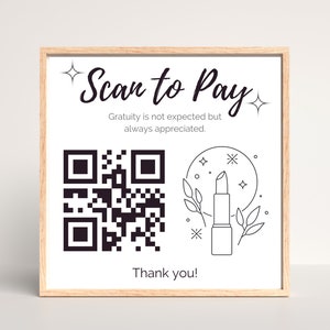 Makeup Artist QR Code Scan Sign, Payment Sign, Pro MUA, Editable Canva ...