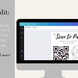 Makeup Artist QR Code Scan Sign, Payment Sign, Pro MUA, Editable Canva ...