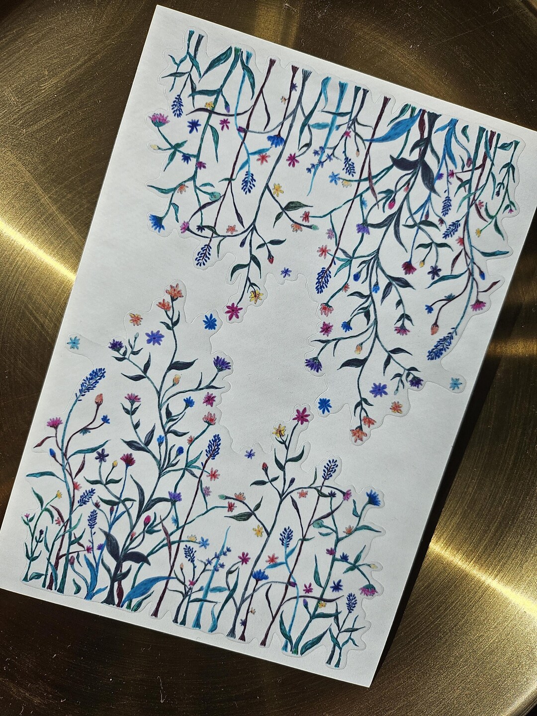 Wildflowers Transparent Stickers. Floral Gardens. Aesthetic Vinyl ...