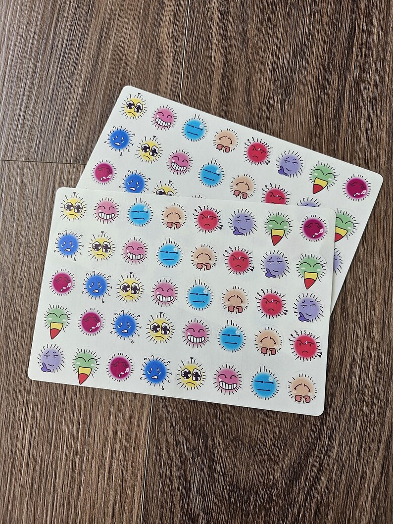 Kawaii Emoji Transparent Sticker. Types of Emotions. Aesthetic Vinyl ...