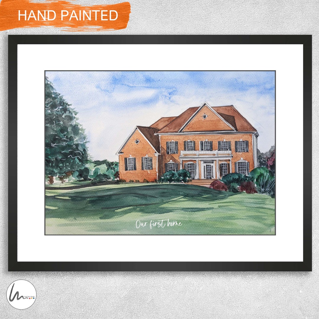 Custom Watercolour House Portrait From Photo, Personalised House Home ...