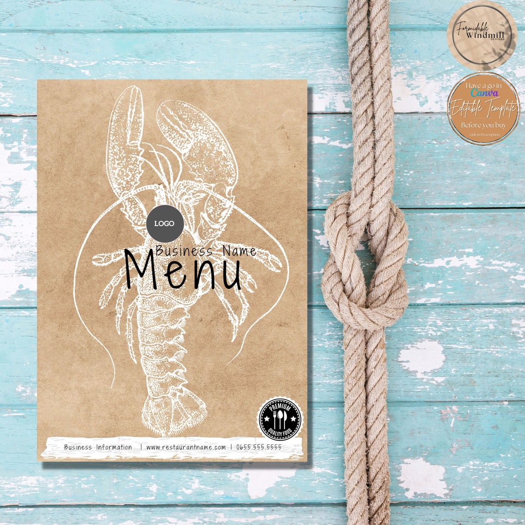 Seafood Restaurant Menu Template Food Menu for Food Business Canva ...