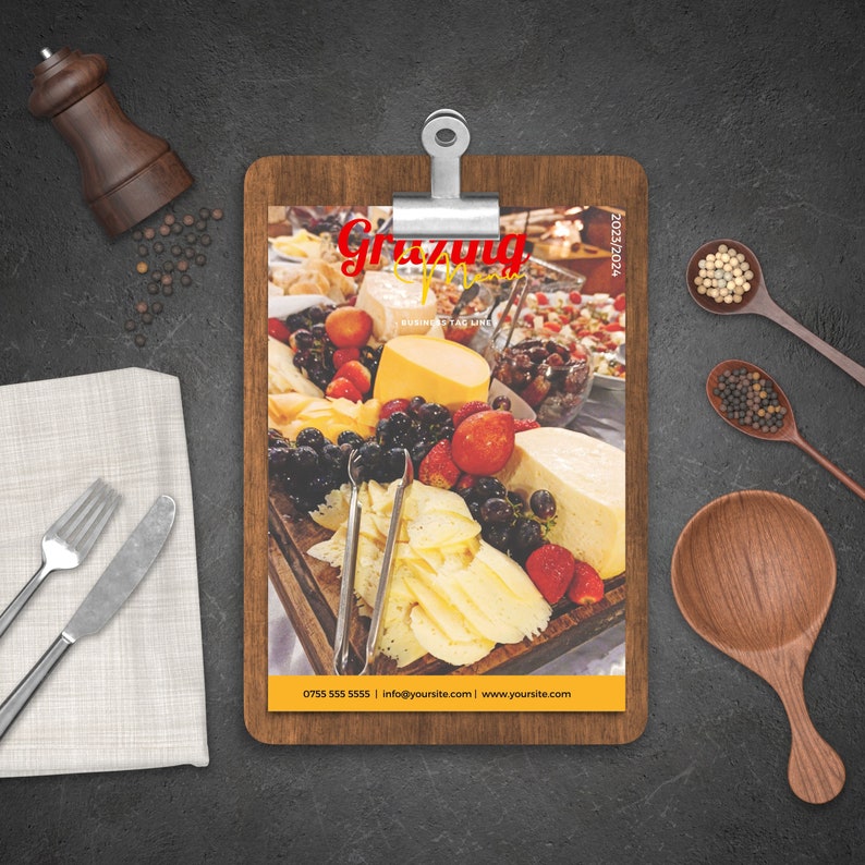 Luxury Grazing Tables, Grazing Boards & Platters Menu | Editable Canva ...