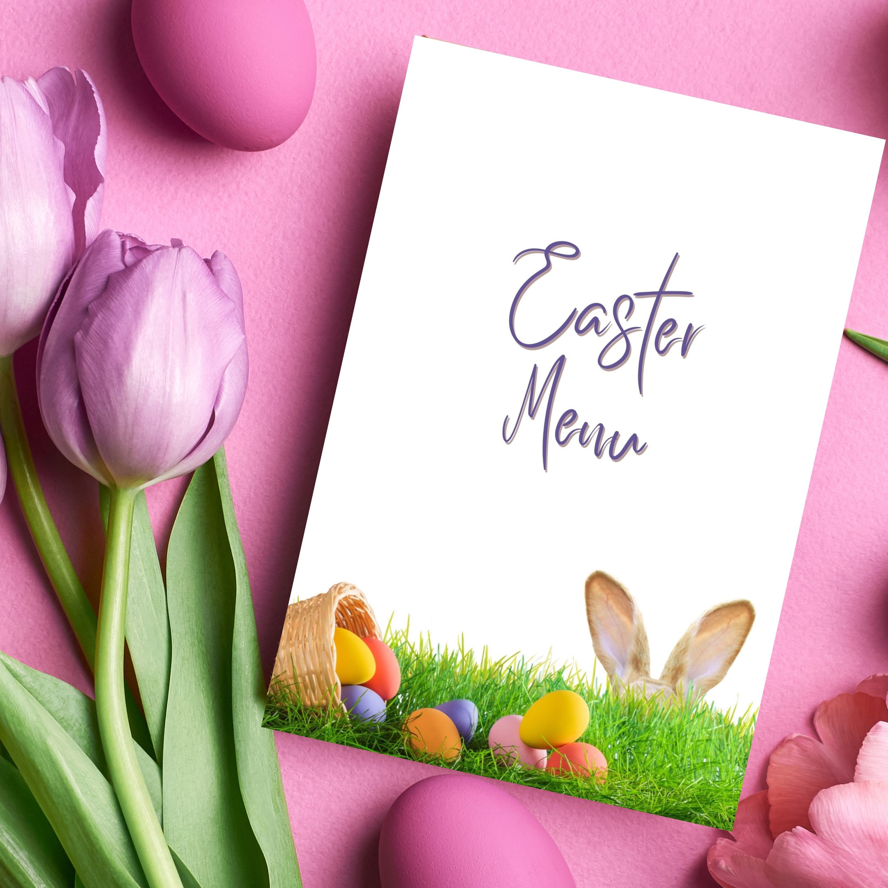 Easter Bunny Menu Template Food Menu for Food Business Canva Template ...