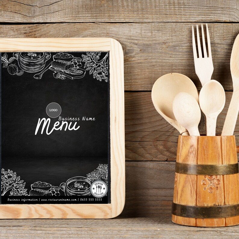 Chalkboard Menu Template for Food Business Editable Menu - Etsy