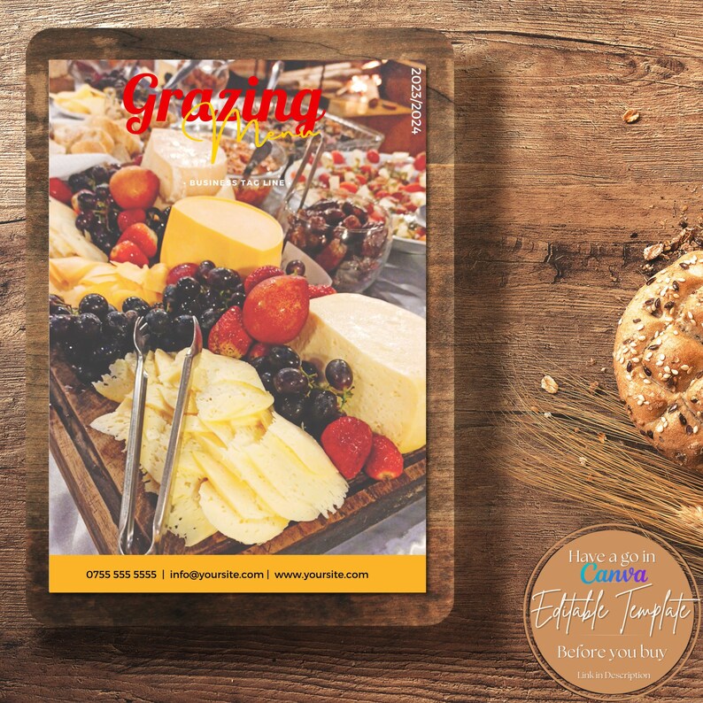 Luxury Grazing Tables, Grazing Boards & Platters Menu | Editable Canva ...