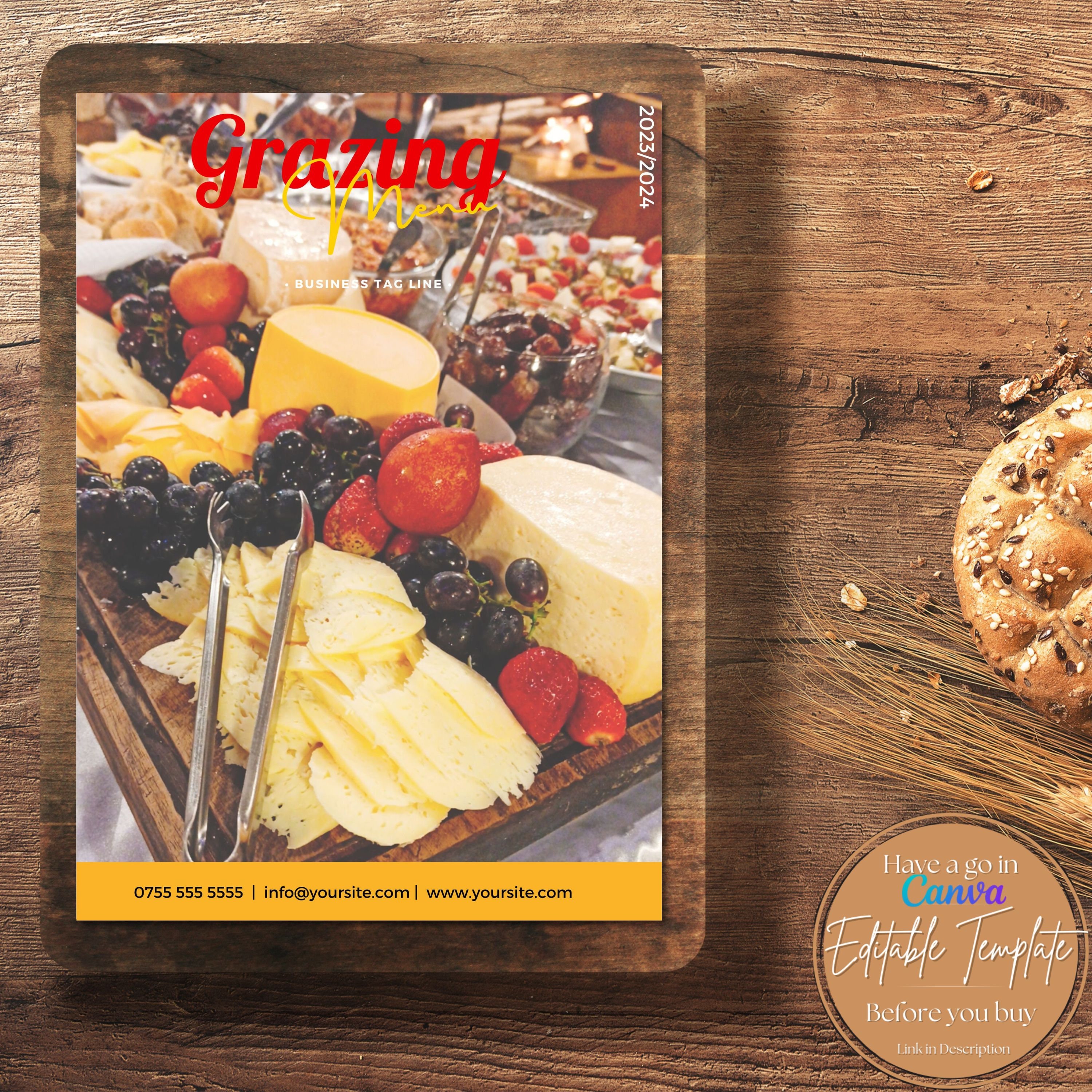 Luxury Grazing Tables, Grazing Boards & Platters Menu | Editable Canva ...