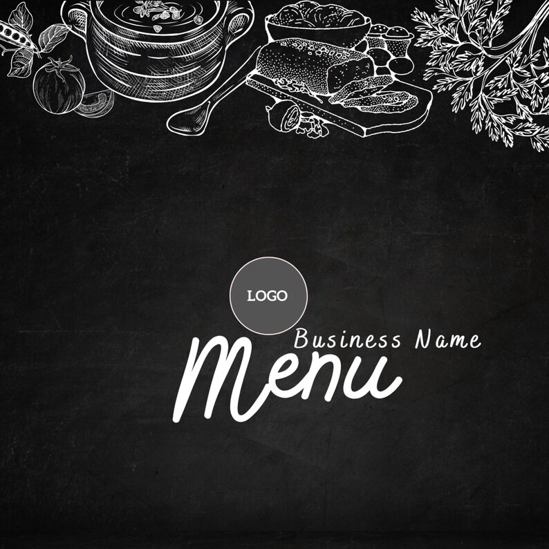 Chalkboard Menu Template for Food Business Editable Menu - Etsy
