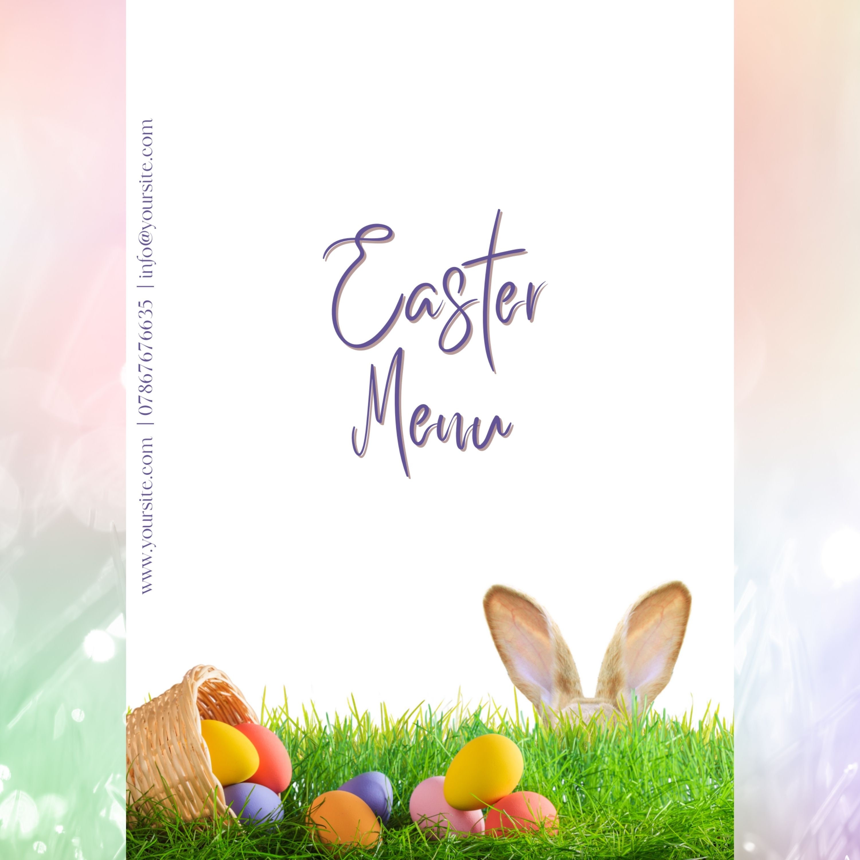 Easter Bunny Menu Template Food Menu for Food Business Canva Template ...