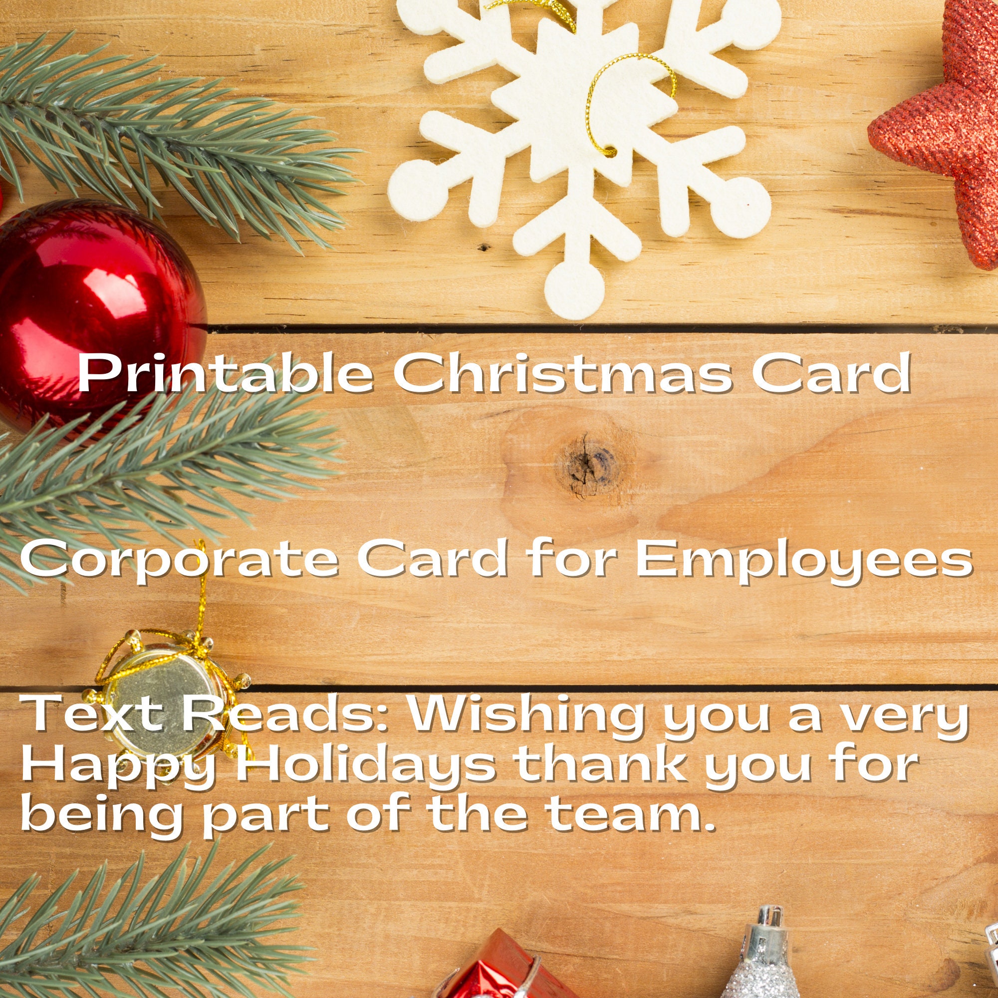 Corporate Holiday Card for Employees: Printable Christmas Card (PDF) - Etsy