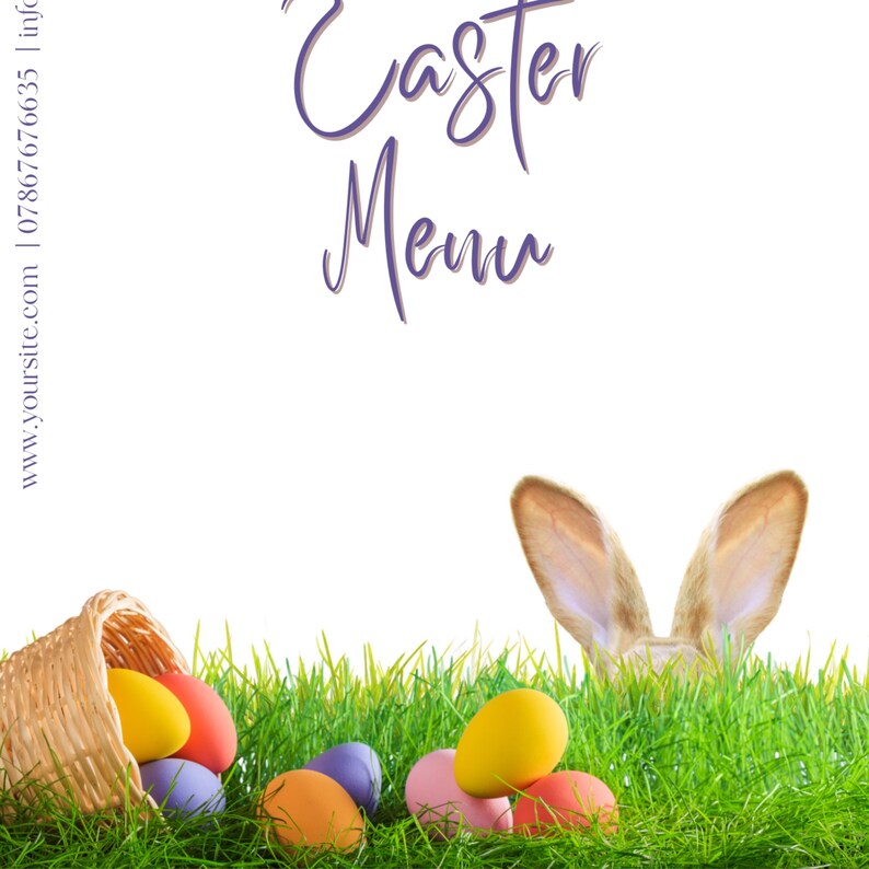 Editable Easter Bunny Menu Template: Canva Restaurant Menu (PDF ...