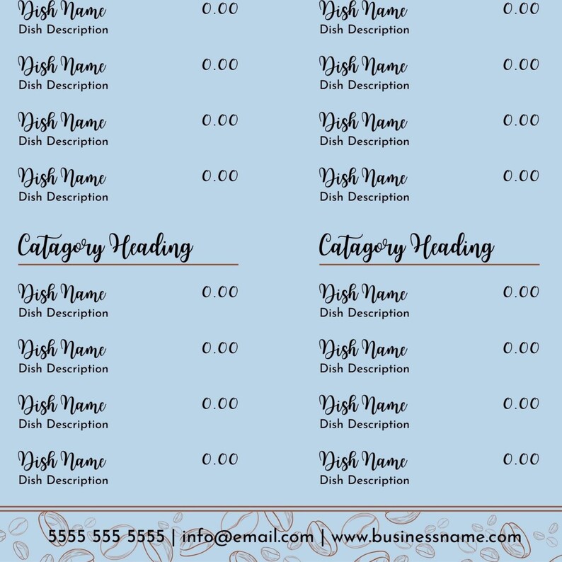 Buy Coffee Shop Cafe Menu Template Instant Download Links for Business ...