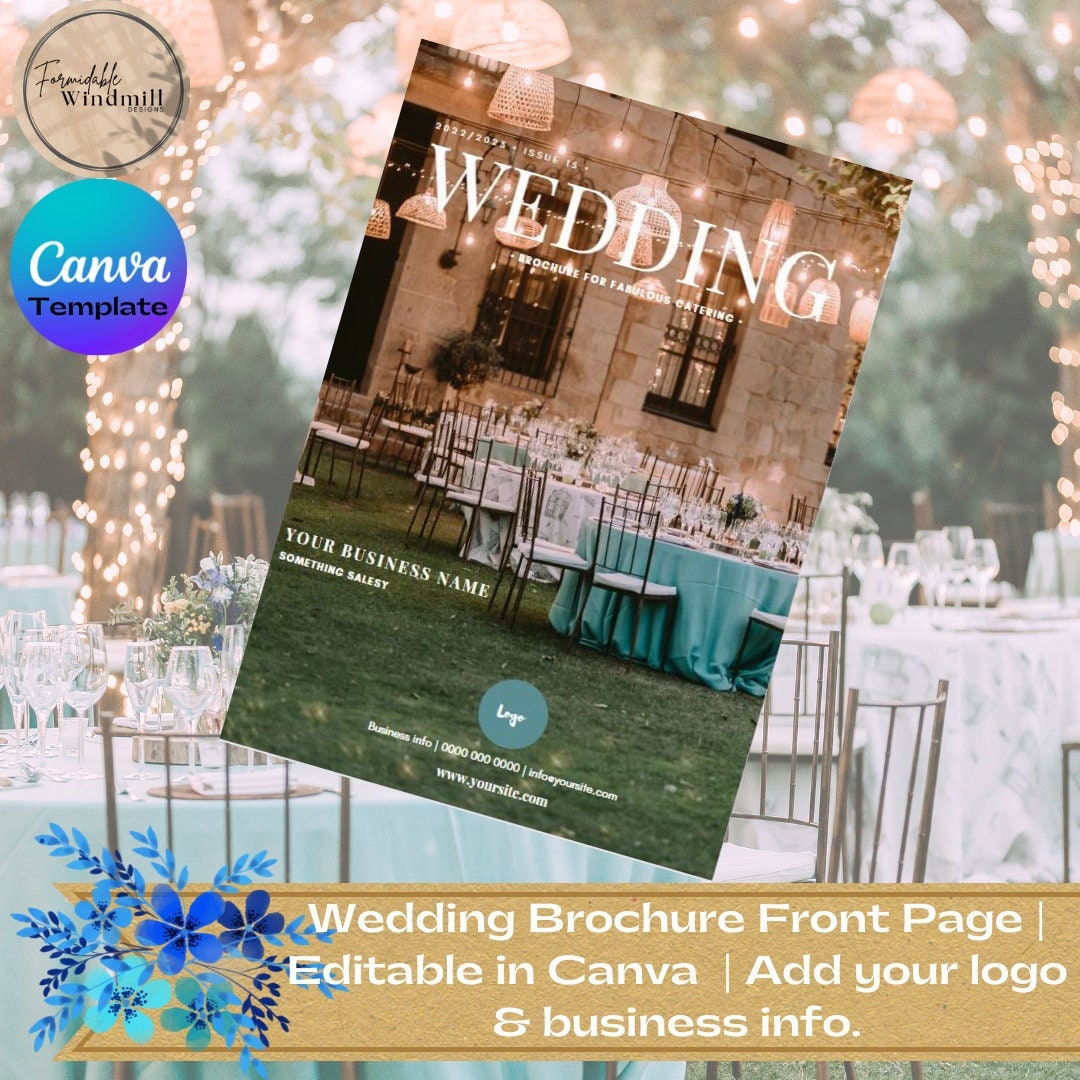 Editable Wedding Catering Menu Brochure: Canva Template (7 Page Mag, A4 ...