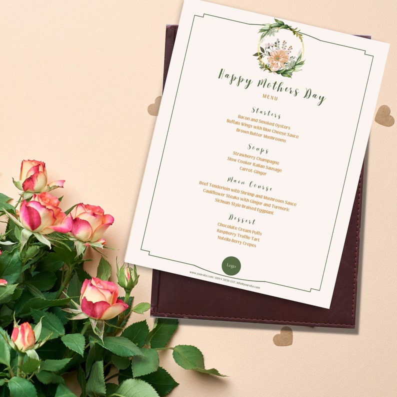 MOTHERS DAY MENU Template for Food Business Editable Canva Template ...