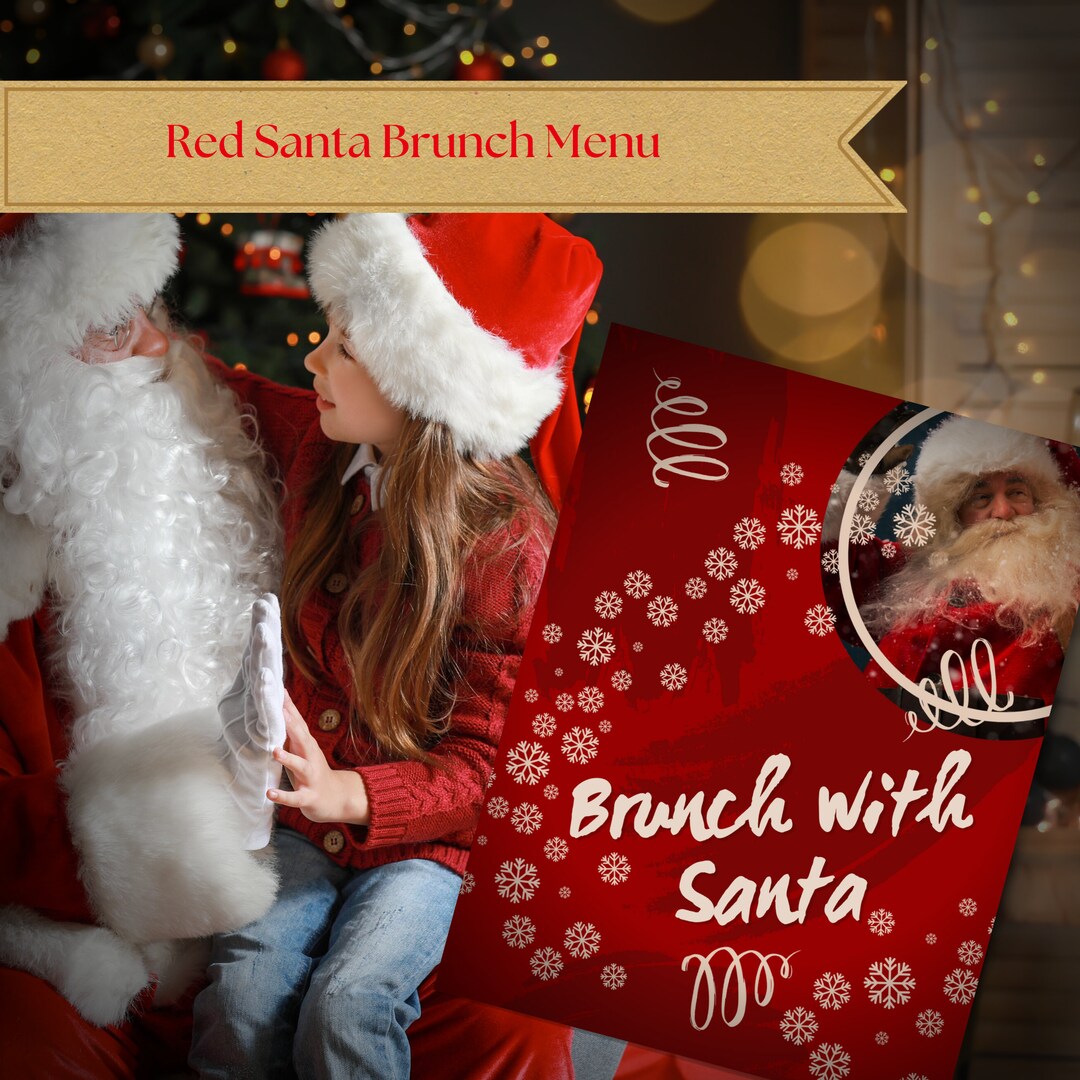 Christmas Santa Brunch Menu Template for Food Businesses Fully Editable ...