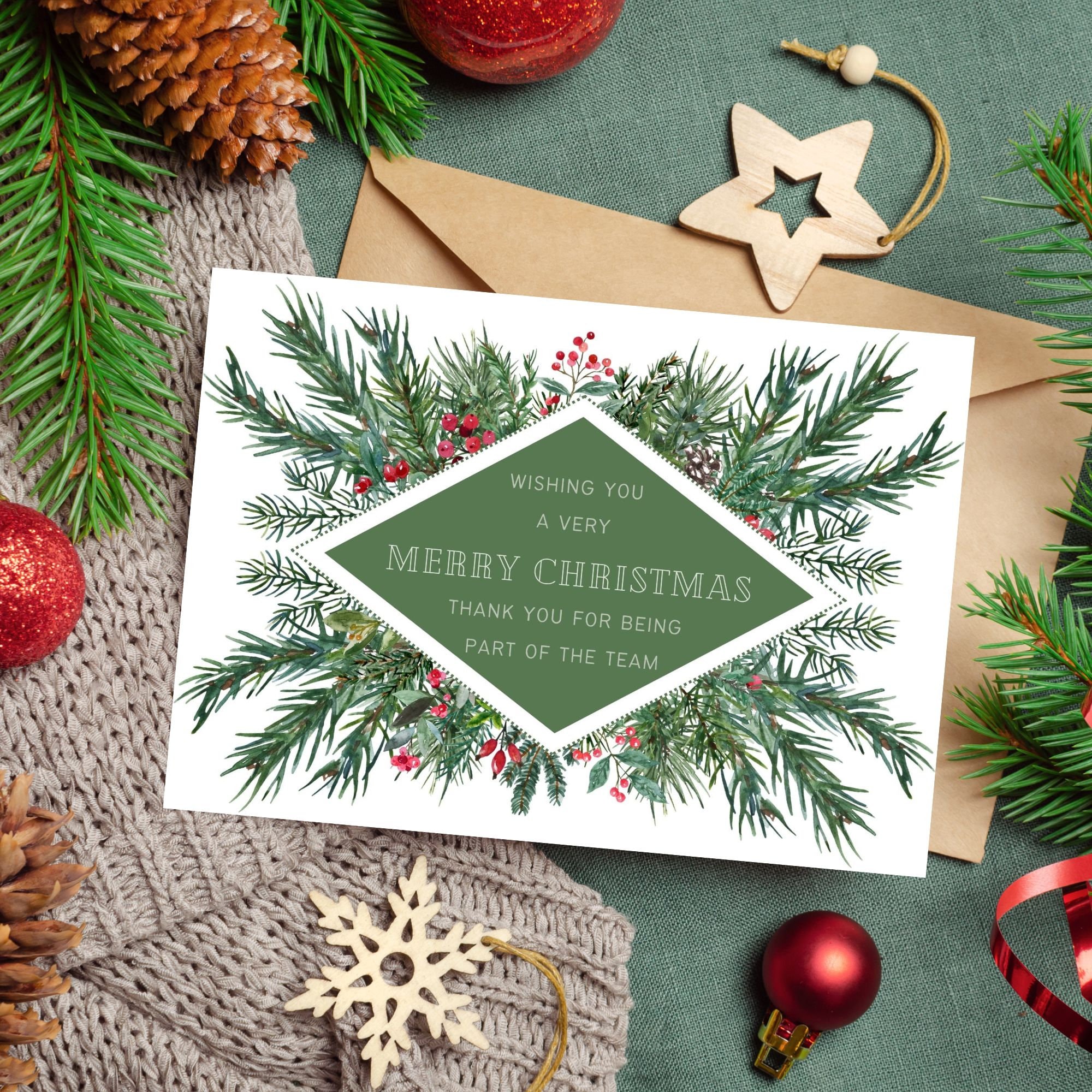 Corporate Christmas Card Printable: Employee Appreciation (2 Sizes ...