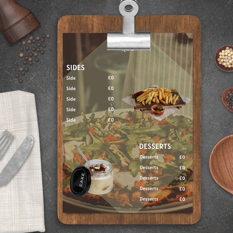 Wood Fired Pizza Food Menu Template | Editable in Canva | Instant ...