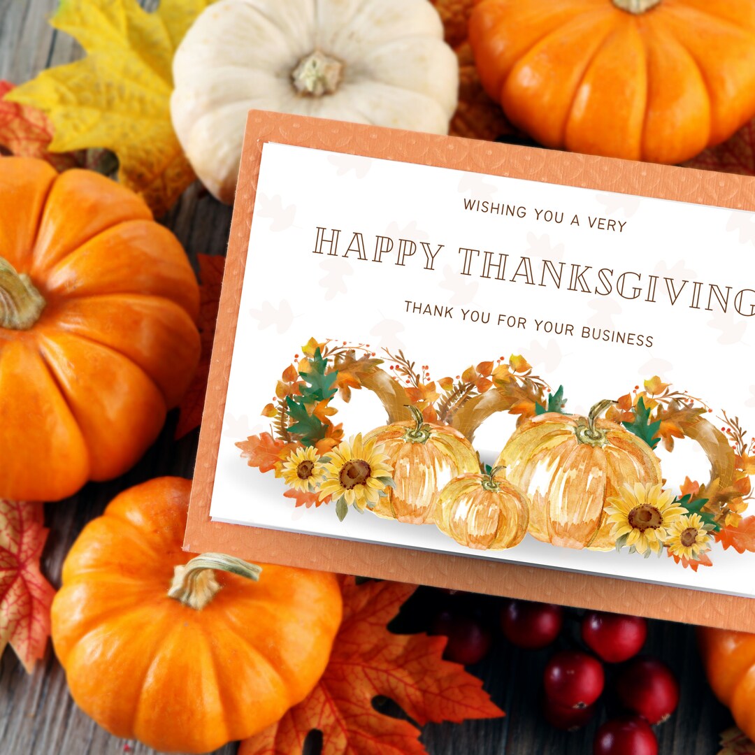 Corporate Thanksgiving Card: Printable Client Thank You (A4/US Letter ...