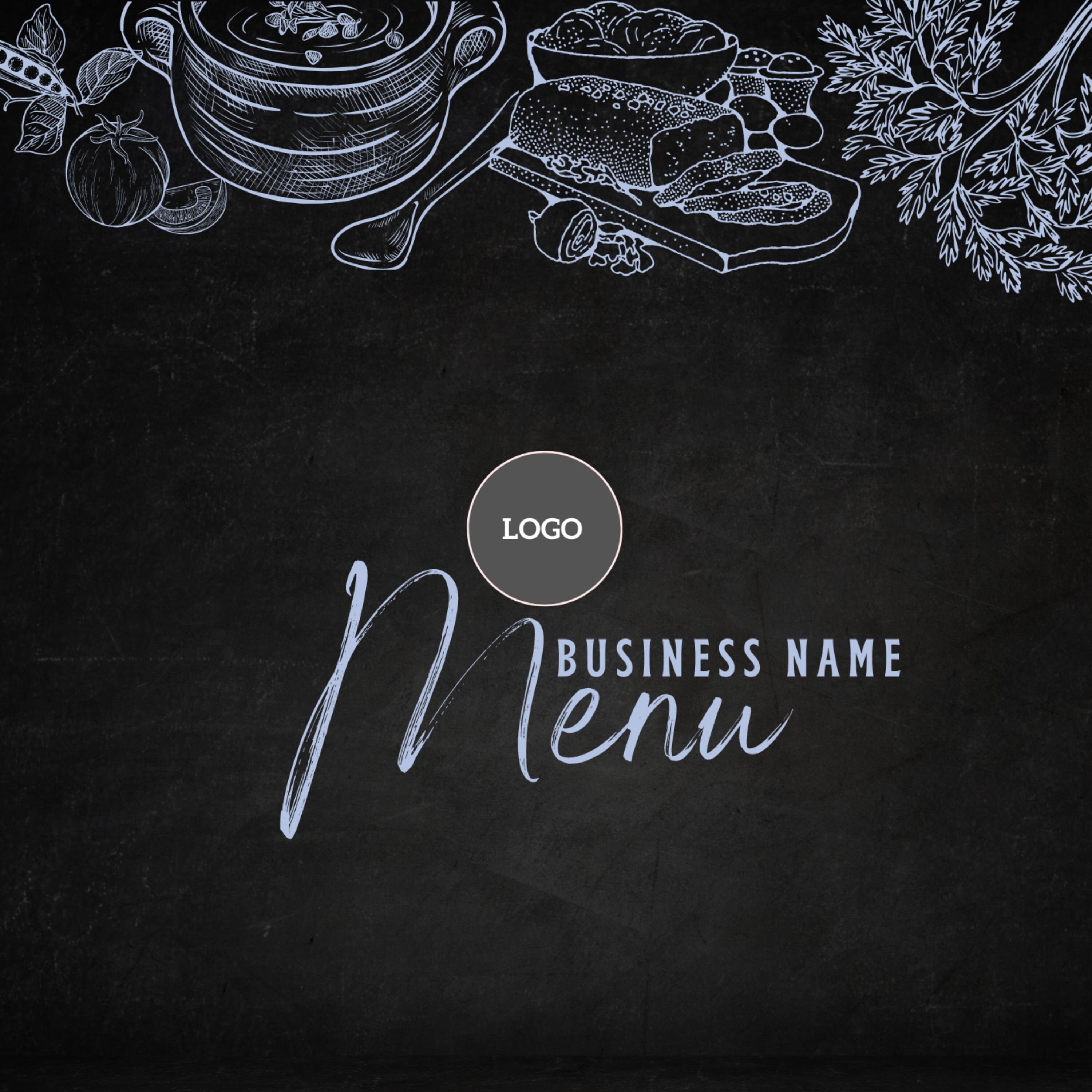 Chalkboard Menu Template for Food Business Editable Menu Download Canva ...